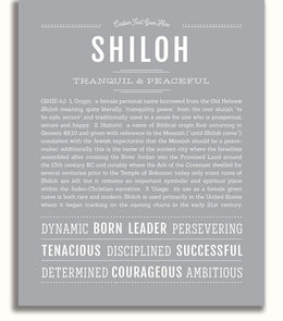 Shiloh Personalized Name Meaning Art Prints – Name Stories
