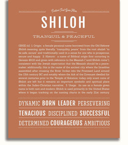 Shiloh Personalized Name Meaning Art Prints – Name Stories