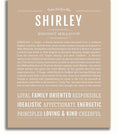 Shirley Personalized Name Meaning Art Prints – Name Stories