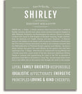 Shirley Personalized Name Meaning Art Prints – Name Stories