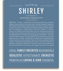 Shirley Personalized Name Meaning Art Prints – Name Stories