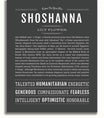 Shoshanna | Name Art Print – Name Stories