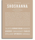 Shoshanna | Name Art Print – Name Stories