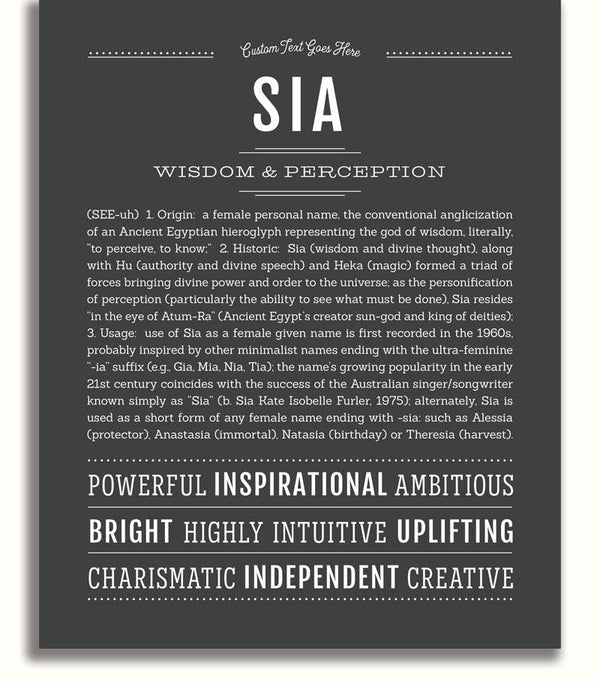 Sia | Name Art Print - Personalized Custom Gifts – Name Stories