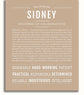 Sidney (female) | Name Art Print – Name Stories