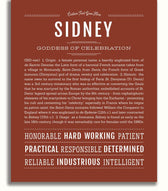 Sidney (female) | Name Art Print – Name Stories