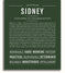 Sidney (female) | Name Art Print – Name Stories