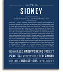 Sidney (female) | Name Art Print – Name Stories