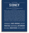 Sidney (female) | Name Art Print – Name Stories
