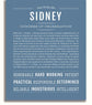 Sidney Personalized Name Meaning Art Prints – Name Stories