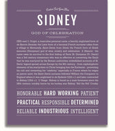 Sidney (male) | Name Art Print – Name Stories