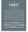 Sidney (male) | Name Art Print – Name Stories
