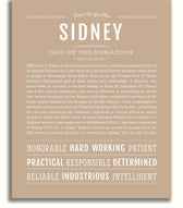 Sidney (male) | Name Art Print – Name Stories