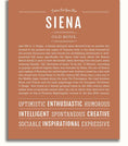 Siena Personalized Name Meaning Art Prints – Name Stories
