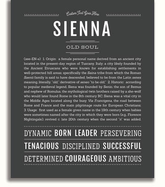 Sienna | Name Art Print – Name Stories