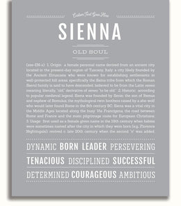 Sienna | Name Art Print – Name Stories