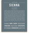 Sienna Personalized Name Meaning Art Prints – Name Stories