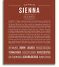 Sienna Personalized Name Meaning Art Prints – Name Stories
