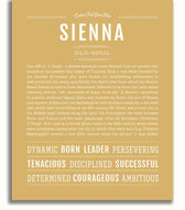 Sienna Personalized Name Meaning Art Prints – Name Stories