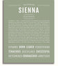 Sienna Personalized Name Meaning Art Prints – Name Stories