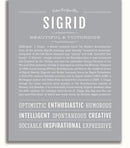Sigrid | Name Art Print – Name Stories