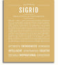 Sigrid | Name Art Print – Name Stories