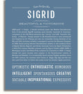 Sigrid | Name Art Print – Name Stories