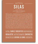 Silas Personalized Name Meaning Art Prints – Name Stories