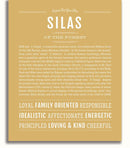 Silas Personalized Name Meaning Art Prints – Name Stories