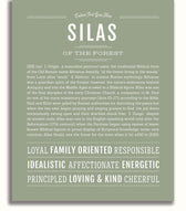 Silas Personalized Name Meaning Art Prints – Name Stories