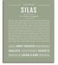 Silas Personalized Name Meaning Art Prints – Name Stories
