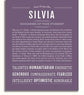 Silvia Personalized Name Meaning Art Prints – Name Stories