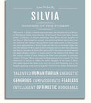 Silvia Personalized Name Meaning Art Prints – Name Stories