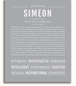 Simeon Personalized Name Meaning Art Prints – Name Stories