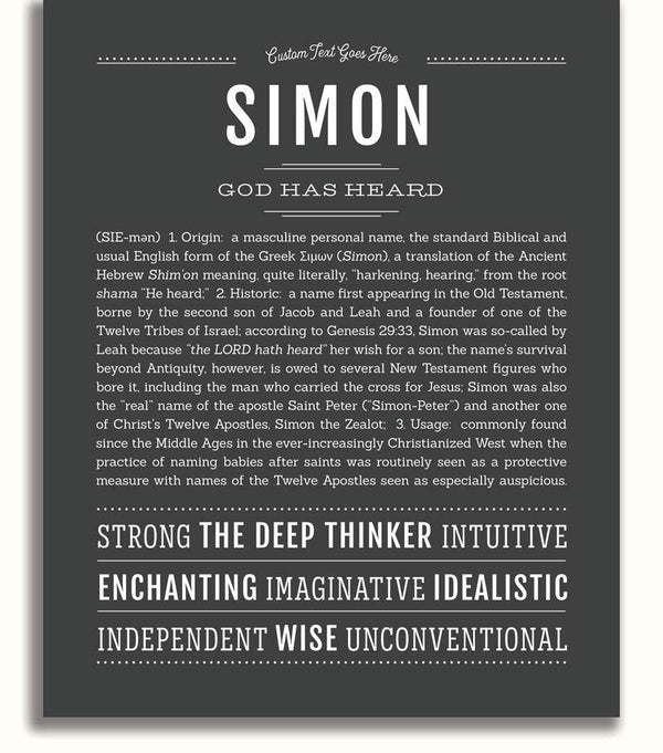 Simon | Name Art Print - Personalized Custom Gifts – Name Stories