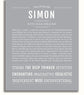 Simon Personalized Name Meaning Art Prints – Name Stories