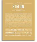 Simon Personalized Name Meaning Art Prints – Name Stories