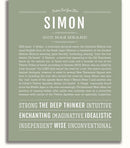Simon Personalized Name Meaning Art Prints – Name Stories