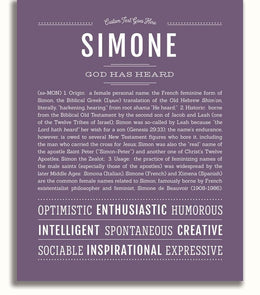 Simone | Name Art Print – Name Stories