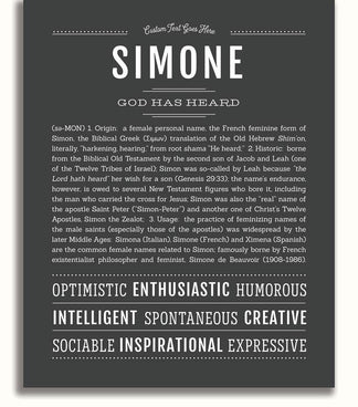 Simone | Name Art Print – Name Stories