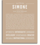 Simone | Name Art Print – Name Stories