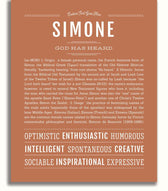 Simone Personalized Name Meaning Art Prints – Name Stories