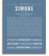 Simone Personalized Name Meaning Art Prints – Name Stories