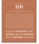 Siri Personalized Name Meaning Art Prints – Name Stories
