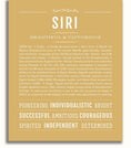 Siri Personalized Name Meaning Art Prints – Name Stories