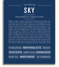 Sky Personalized Name Meaning Art Prints – Name Stories