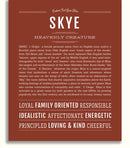 Skye Personalized Name Meaning Art Prints – Name Stories
