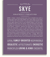 Skye Personalized Name Meaning Art Prints – Name Stories