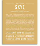 Skye Personalized Name Meaning Art Prints – Name Stories