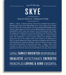 Skye Personalized Name Meaning Art Prints – Name Stories